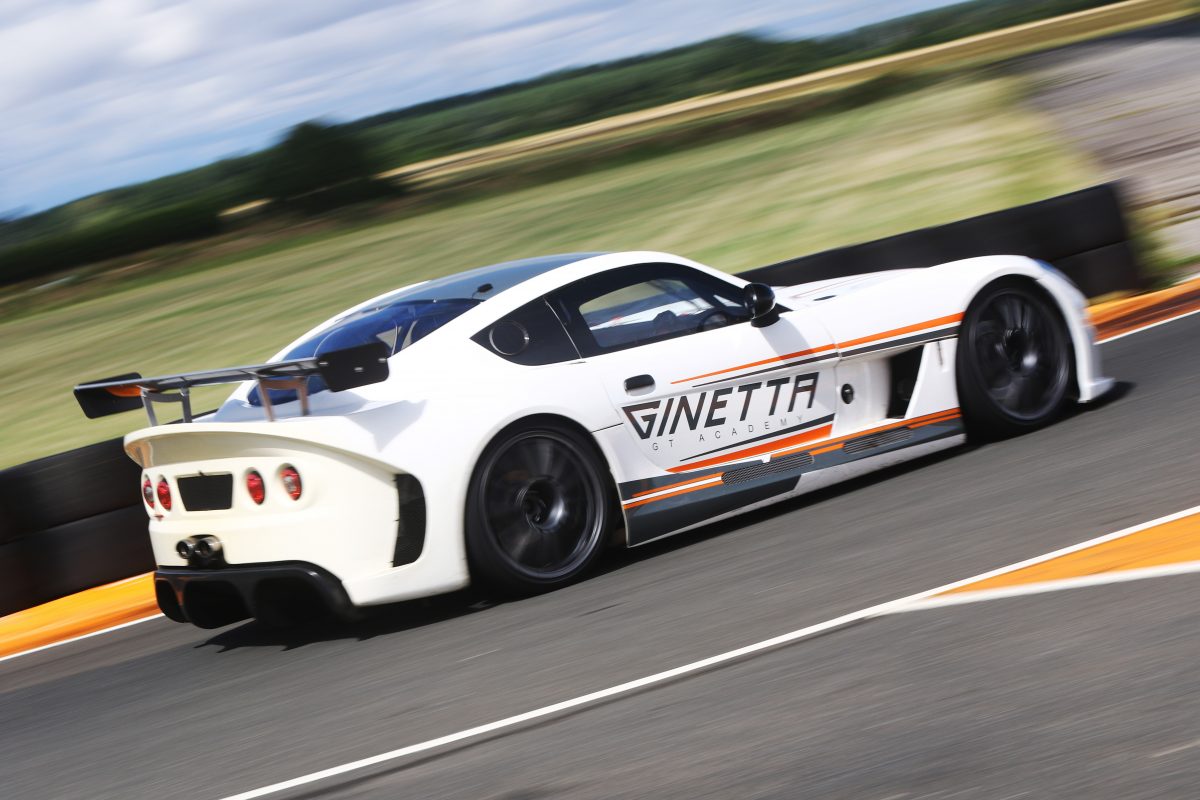 Flat-out at Blyton Park track in a Ginetta G56 GTA - Magneto